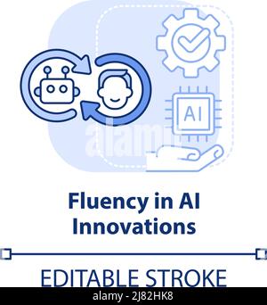 Fluency in AI innovations blue gradient concept icon Stock Vector Image & Art - Alamy