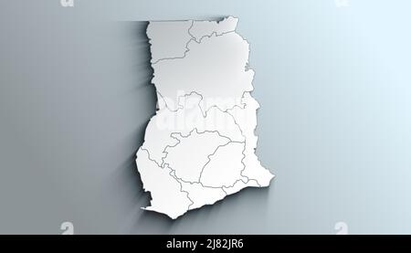 map of ghana with shadow Stock Photo - Alamy