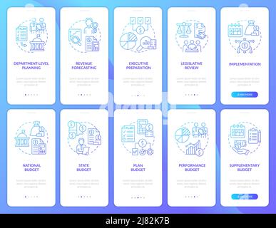 Budgeting process blue gradient onboarding mobile app screen Stock ...
