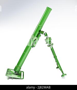 3d model of mine-thrower isolated on white background Stock Photo - Alamy