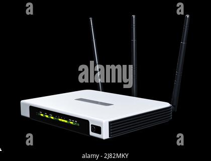 internet router 3d model isolated on white background Stock Photo - Alamy