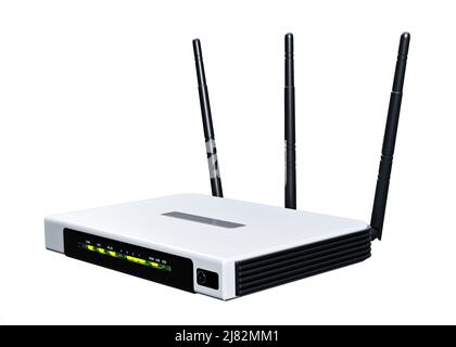 internet router 3d model isolated on white background Stock Photo - Alamy