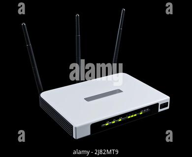internet router 3d model isolated on white background Stock Photo - Alamy