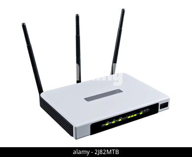 internet router 3d model isolated on white background Stock Photo - Alamy