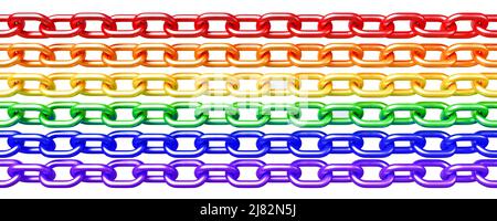 Rainbow chain 3d model isolated on white background Stock Photo - Alamy