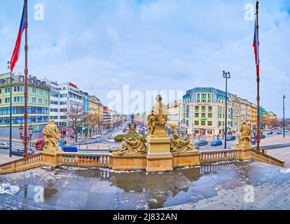 With national flags decorated square at old town of Kas, Lycia, Turkey ...