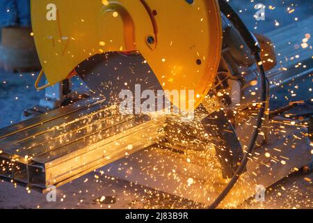 Galvanized Steel Framing is being cut down and applied in the ...