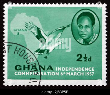 GHANA - CIRCA 1957: a stamp printed in Ghana shows Stamp of Gold Coast ...