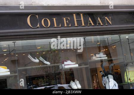 A shop sign of COLE HAAN, on May 07, 2022 in New-York City, USA. Photo ...