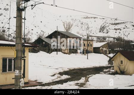 Sivas, Turkey - February 22, 2022: TCDD Freight Trains on the railroad ...