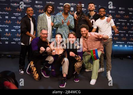 Turin, Italy. 12th May2022. Belgian singer Jérémie Makiese press ...