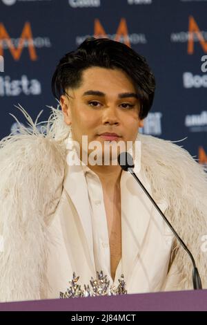 Turin, Italy. 12th May2022. Australian singer Sheldon Riley press ...