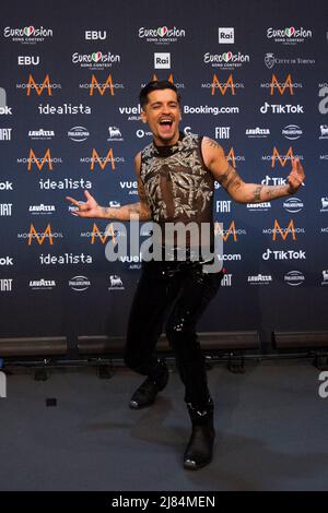 Turin, Italy. 12th May2022. Romanian singer WRS photo call after ...