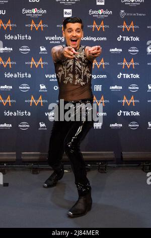 Turin, Italy. 12th May2022. Romanian singer WRS photo call after ...