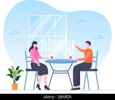 People Eating, Talking, Drinking and Working at Tables on Cafe or ...