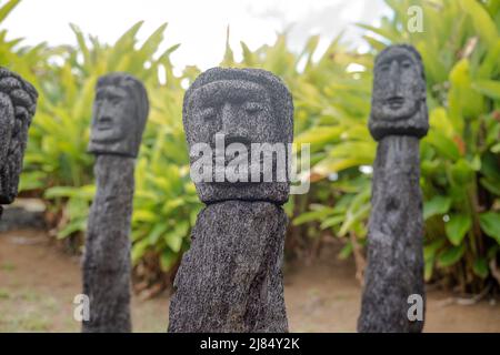 Carvings made by Dominica's native Kalinago population at Kalinago ...