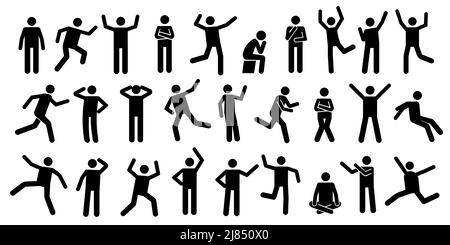 Various Basic Standing Human Man People Body Languages Poses Postures ...