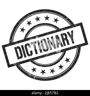 DICTIONARY text written on black yellow sticker stamp Stock Photo - Alamy