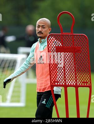 Celtic's Daizen Maeda during a training session at the Lennoxtown ...
