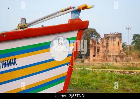 Ruins of St. Thomas old fort at tangasseri beach Kollam Kerala India ...