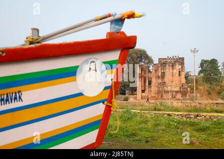 Ruins of St. Thomas old fort at tangasseri beach Kollam Kerala India ...