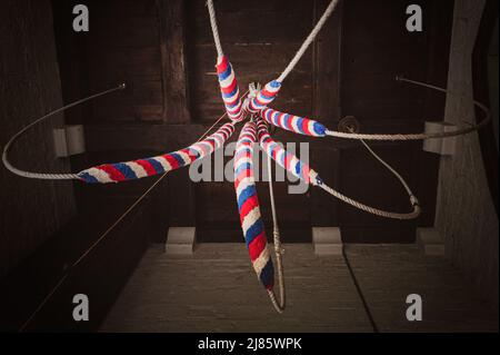 English church bellringer ropes at St Michaels, Steeple Claydon ...