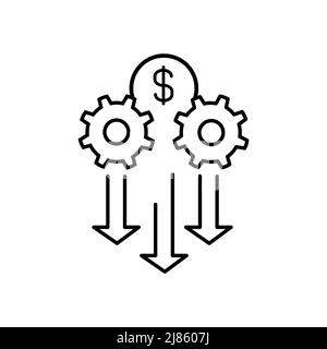 Cash flow line icon concept. Cash flow vector linear illustration ...