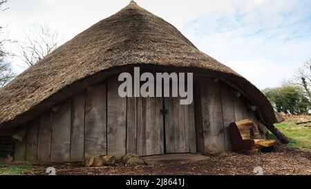 Iron Age Roundhouse reconstruction Whithorn Scotland Stock Photo - Alamy