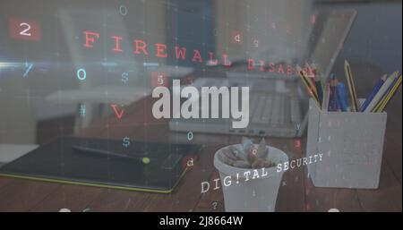 Office desk with security codes 4k Stock Photo - Alamy