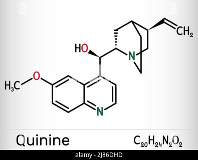 Skeletal formula of Quinine. Drug chemical molecule Stock Vector Image ...