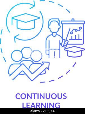 Continuous learning blue gradient concept icon Stock Vector Image & Art ...