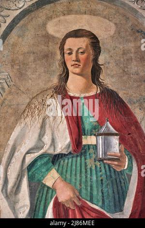 particolare dia S. Maria Maddalena - affresco - Pier della Francesca ...