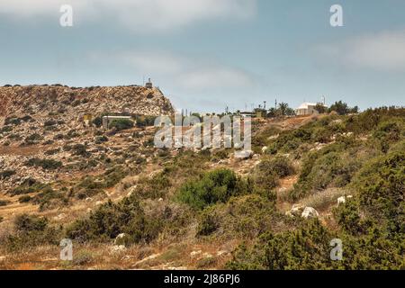 British military base with radar station and the lighthouse on Cape ...