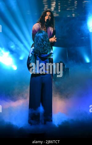Pia Maria and Lumix Feat for Austria performs on the stage during 1st ...