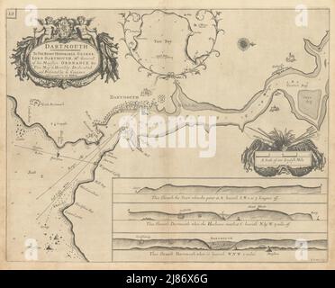 DARTMOUTH, Dart Estuary & TORBAY sea chart. Brixham Torquay. COLLINS ...