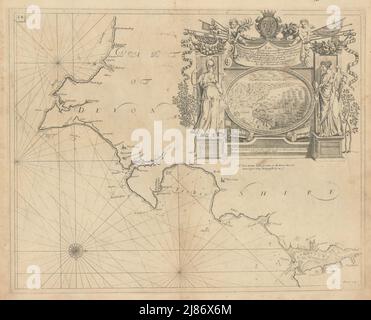 South Devon coast Salcombe Dartmouth Torbay ADMIRALTY sea chart 1891 ...