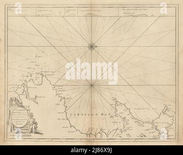 Coast of Wales sea chart. Cardigan Bay. Pembrokeshire Coast. COLLINS ...