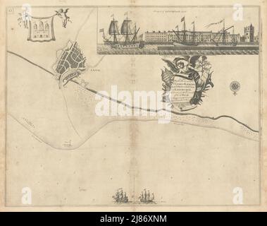 Navigation chart & view of LEITH, by Capt Greenvile COLLINS. Edinburgh ...