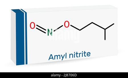 Amyl nitrite, isoamyl nitrite, isopentyl nitrite, molecule. It is ...