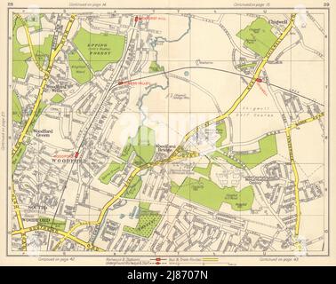 NE LONDON. South Woodford Green Chigwell Grange Hill Roding Valley 1953 ...