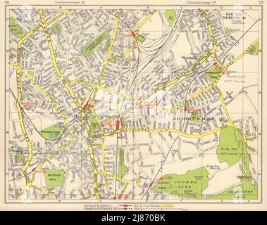 CROYDON Addiscombe Norwood Selhurst Woodside. GEOGRAPHERS' A-Z 1948 old ...