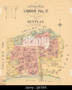Charles Goad Insurance Key Plan of Bristol. City Centre 1896 old ...