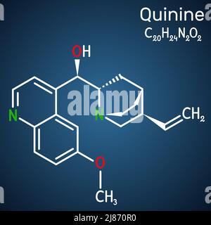 Skeletal formula of Quinine. Drug chemical molecule Stock Vector Image ...