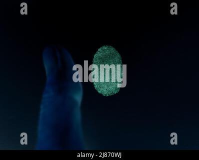 Forensic fluorescent fingerprint evidence on live and dead 0.38 inch ...