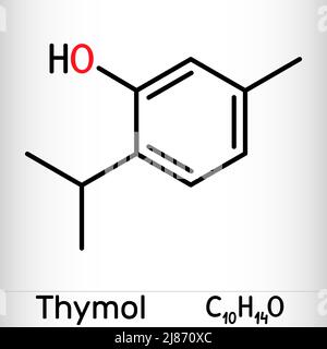 Thymol, IPMP molecule. It is phenol, natural monoterpene derivative of ...