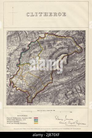 Clitheroe, Lancashire. JAMES. Parliamentary Boundary Commission 1868 ...