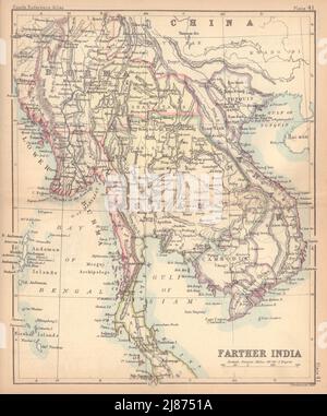Farther India. Indochina Siam Burma Shan States Anam. BARTHOLOMEW 1893 ...