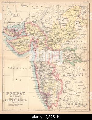 Map of Bombay, Berar, and part of Central India, 1902. Creator: Unknown ...