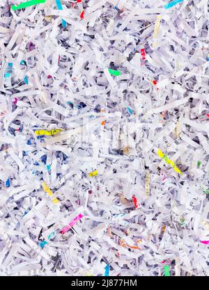 Top view on shredded files, paper Stock Photo - Alamy