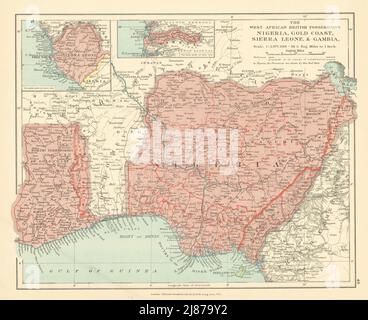 WEST AFRICA. Gold Coast (Ghana) Sierra Leone Liberia Ivory Coast 1944 ...